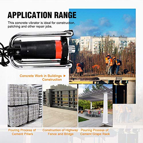 BEAMNOVA Electric Concrete Vibrator Handheld 11000 Vibration Per Minute 2HP with Shaft of 14-3/4 Feet