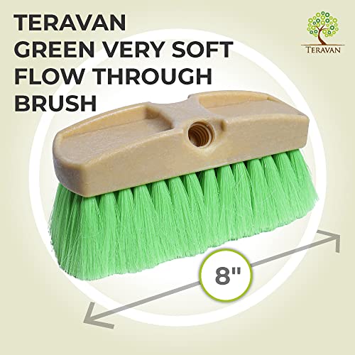 Teravan Green Obround Very Soft Flow Through Brush for Washing Vehicles and Boats (8 Inch)