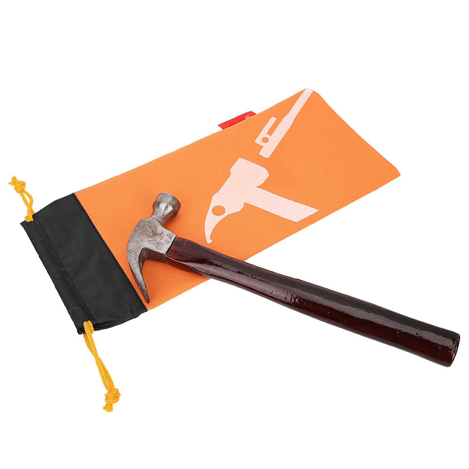 Alomejor Tent Peg Bag Camping Portable Tent Stakes Bag Hammer Nail Pouch for Hiking Camping Tent Hammers and Other Accessoris (Orange)