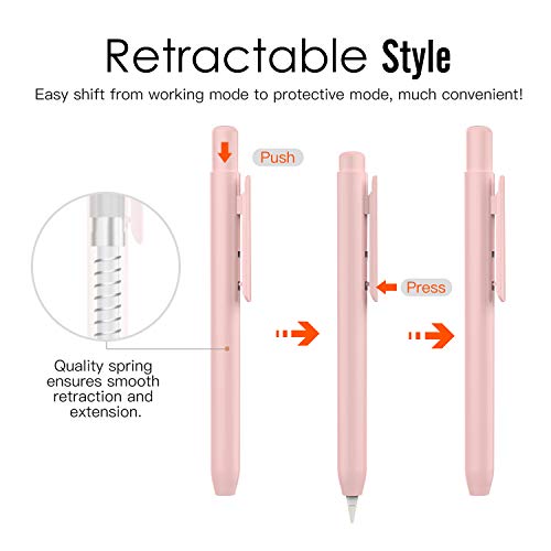 MoKo Holder Case for i-Pencil, Retractable Tip Cap for New iPad 10.2 2019/iPad Air (3rd Generation) 10.5" 2019/iPad Mini (5th Generation) 7.9" 2019 i-Pencil(Only for i-Pencil 1st - Pink