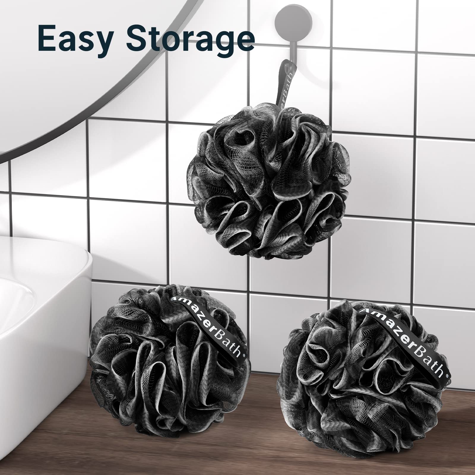 AmazerBath Loofah Sponge, Shower Loofah for Men and Women