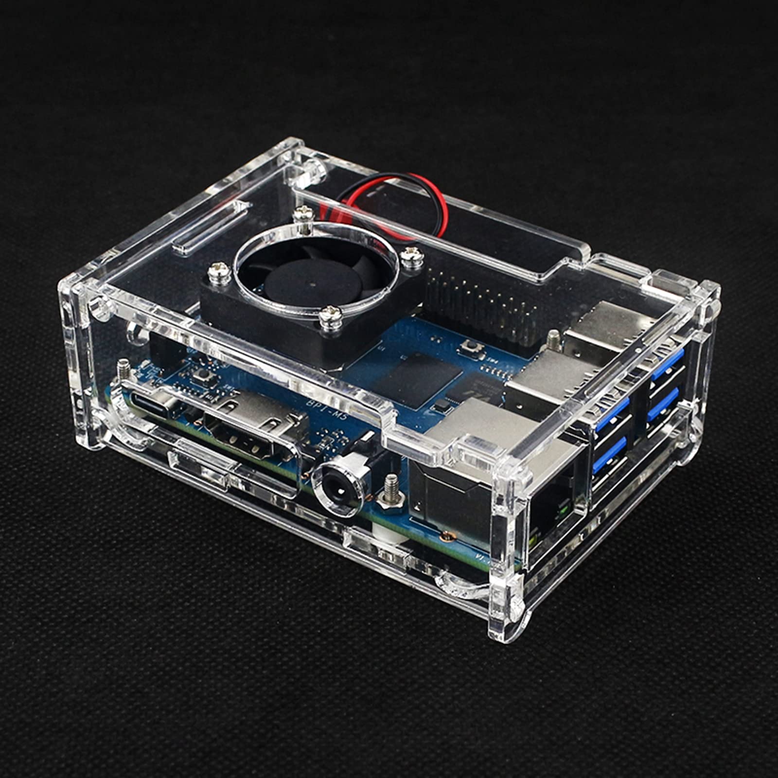 Banana Pi BPI-M5 M4 Acrylic Case Transparent Shell Optional Cooling Fan Heatsinks for Banana Pi M4 M5 Banana pi m4