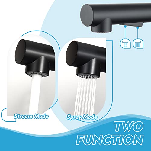 CREA Bar Sink Faucet Kitchen Faucets Black with Pull Down Sprayer RV Small Mini Sink Faucet Magnetic Docking for Laundry Outdoor Camper