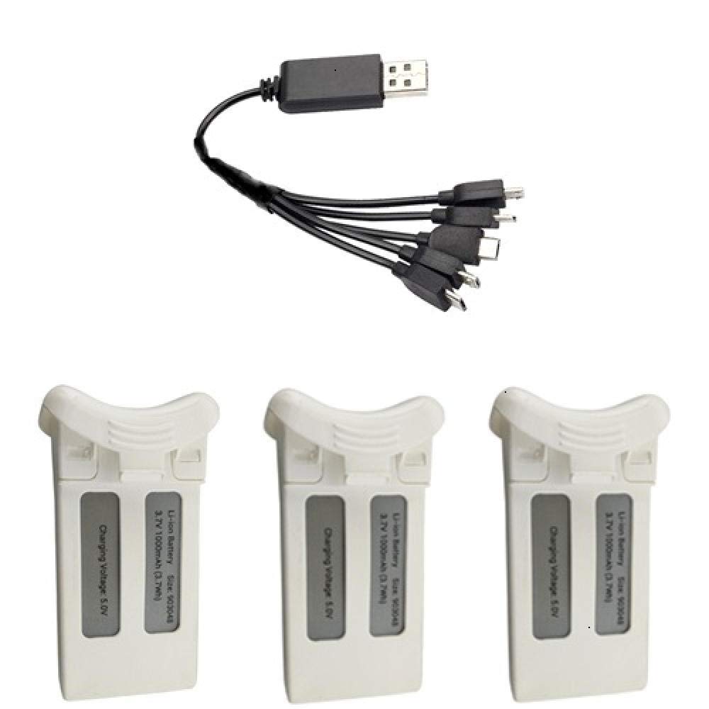 High-Performance Battery Backup Original 3.7V 1000mAh lipo Battery for SJRC S20W T25 Four-axis Drone Spare Parts Remote Control Aircraft Rechargeable Battery-3Pcs