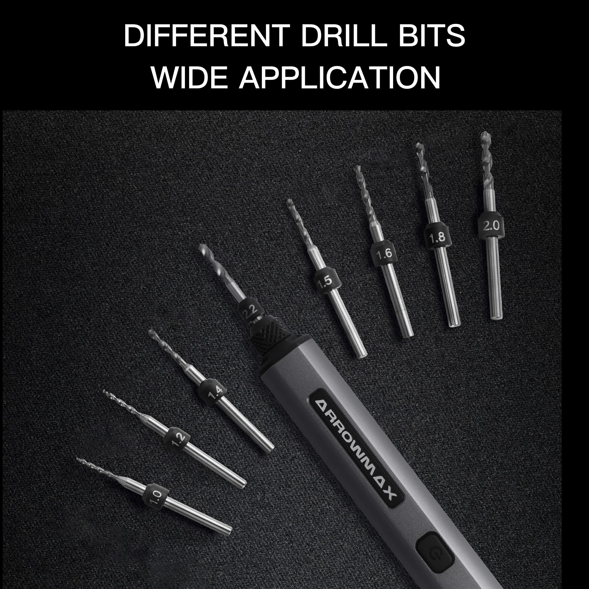 ARROWMAX 11 in 1 Mini Electric Drill, Rechargeable, Cordless, Needle Vise Hand Drill kit, 8 PCB Drill bits, Drilling Tools, Craft Carving, DIY, Wood, Jewelry Making （SDS MINI PCB）