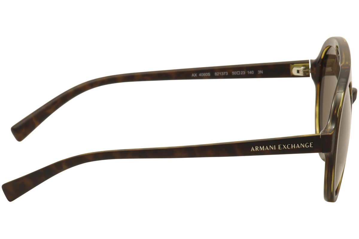 A|X Armani Exchange AX4060S Sunglasses 821373-50 - Matte Tortoise/Topaz Shiny Frame, Brown