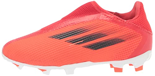 adidas X Speedflow.3 Laceless Firm Ground Soccer Shoe, Red/Black/Solar Red, 5 US Unisex Big Kid