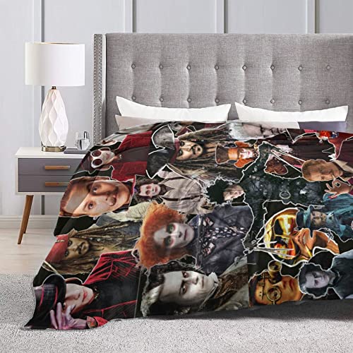 Blanket Johnny Depp Soft and Comfortable Warm Fleece Blanket for Sofa,Office Bed car Camp Couch Cozy Plush Throw Blankets Beach Blankets