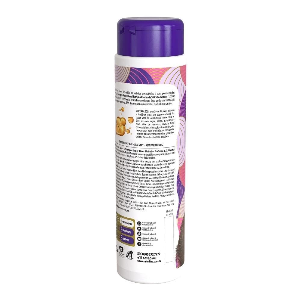 Salon Line - Linha SOS Cachos (Super Oleos) - Shampoo 300 ML - (SOS Curls (Super Oils) - Shampoo 10.14 Fl Oz)