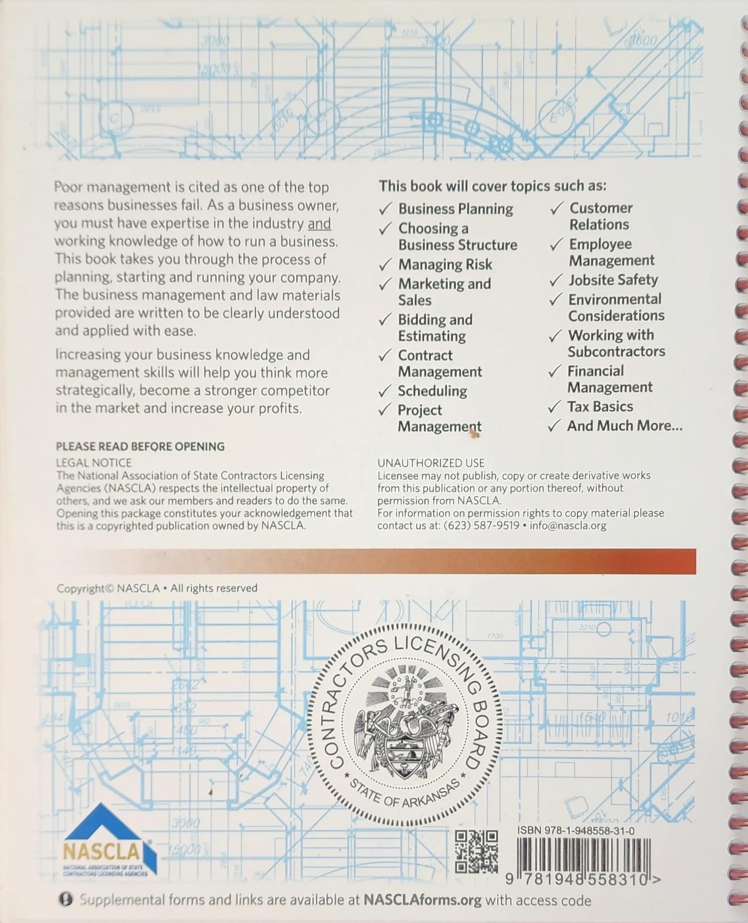 ARKANSAS-NASCLA Contractors Guide to Business, Law and Project Management, Arkansas 8th Edition