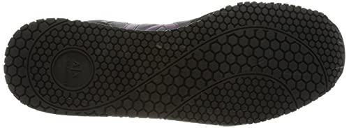 A|X Armani Exchange Men's Texturized Suede & Mesh Logo Sneaker, Black/Iron, 12