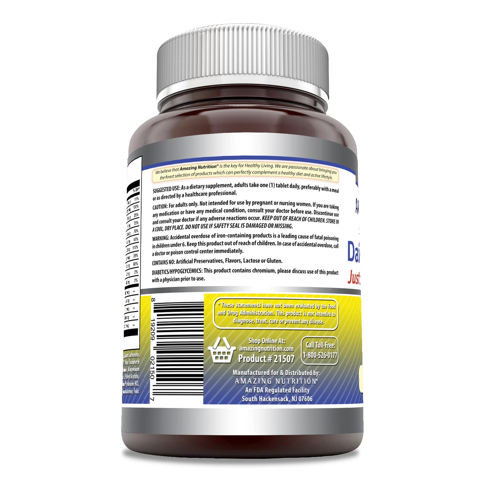 Amazing Formulas Daily Multivitamin 500 Tablets Supplement | Just 1 Tablets A Day | Non-GMO | Gluten Free | Made in USA