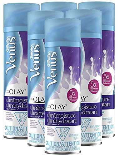 Venus Gillette with Olay UltraMoisture Women’s Shave Gel, Violet Swirl, 36 Oz, 6 Count