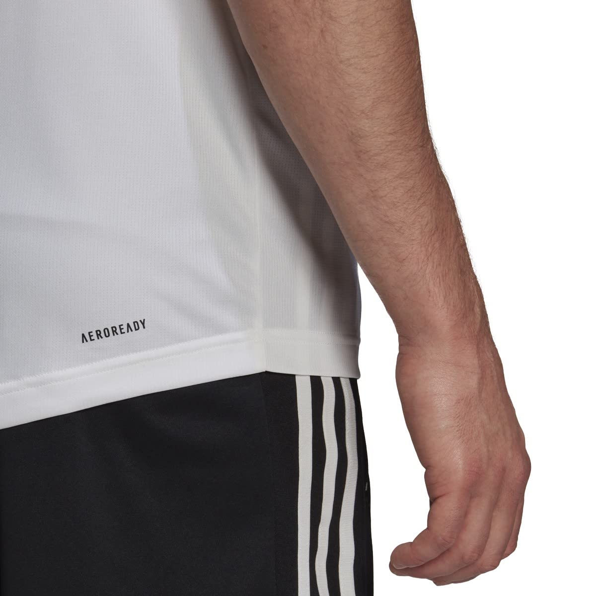 adidas Men's AEROREADY 3-Stripes Tee, White/Black, X-Large