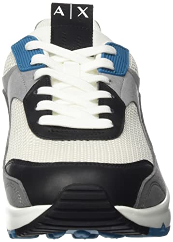 A|X Armani Exchange Men's Thick Sole Colorblock Fashion Sneakers, Grey+Black, 9.5