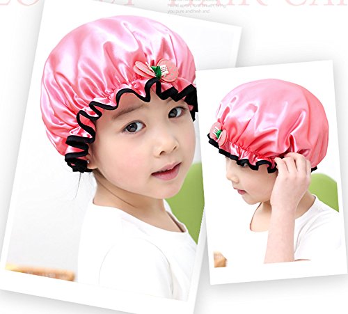 NKTM Girls Toddler Shower Cap, 2-Pack Cute Pink Shower Caps for Kids