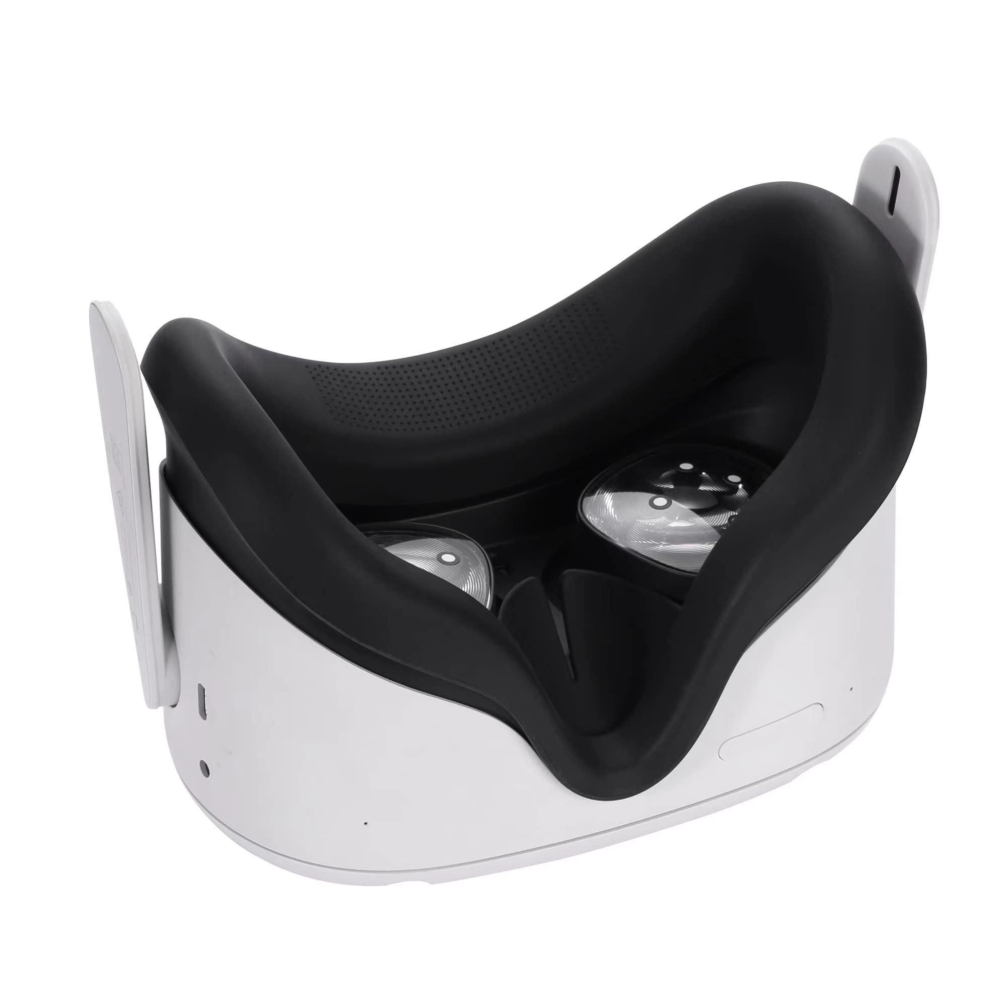 VR Silicone Face Covers Compatible with Oculus Quest 2,Light-Thin VR Face Pads,Waterproof Anti-Dirty Replacement Facial Cushion VR Pads Accessories(Black)