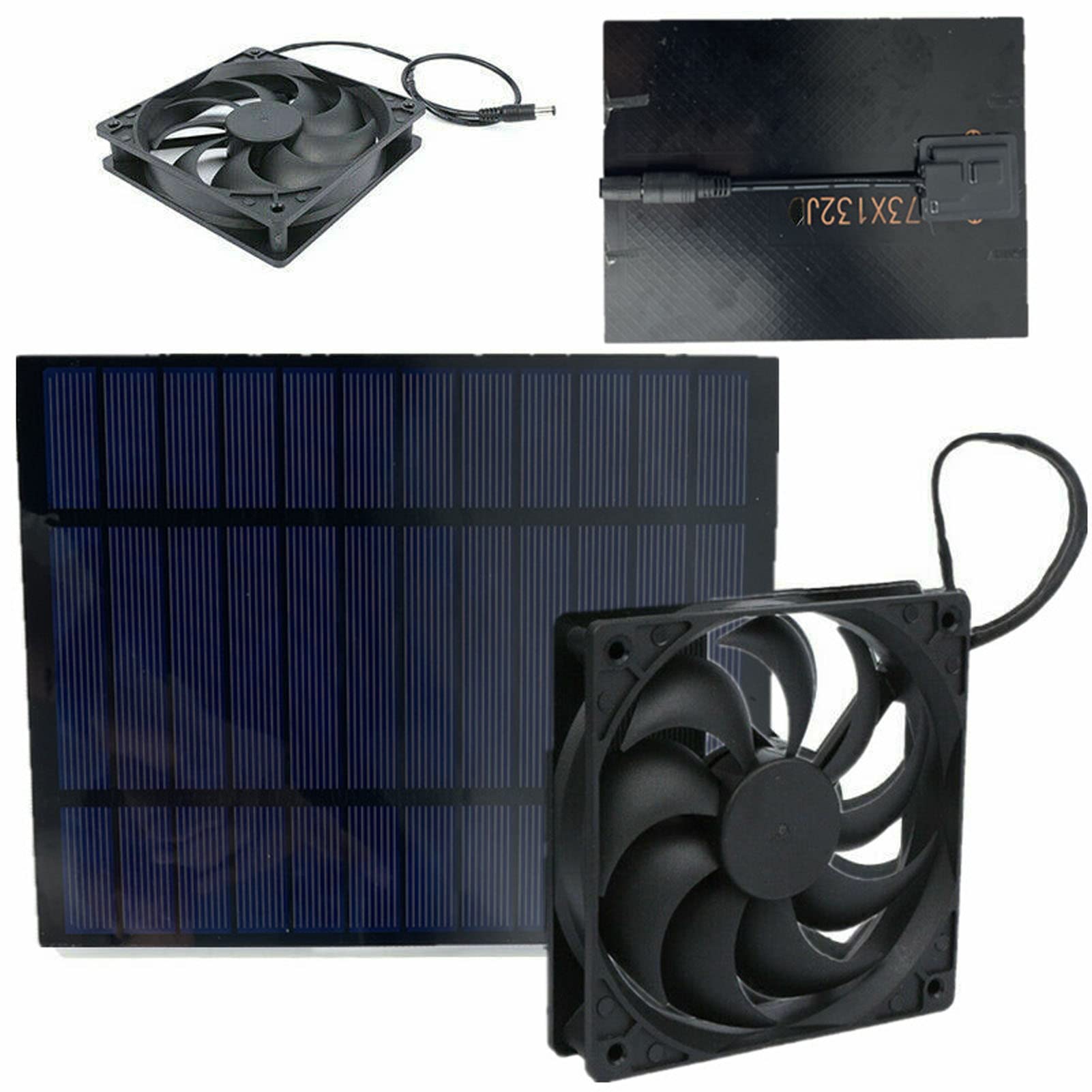 Arsor Solar Powered Exhaust Fan, 10W 12V 2A Wall Mount Ventilation and Cooling Dual Fans Waterproof Window Exhaust Ventilator, Portable Solar Panel Fan Kit for Chicken Coop, Greenhouse, Dog House