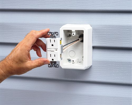 Arlington FS8171 Weatherproof Flanged Outlet Switch Box for Dutch Lap Siding, White, 1-Pack