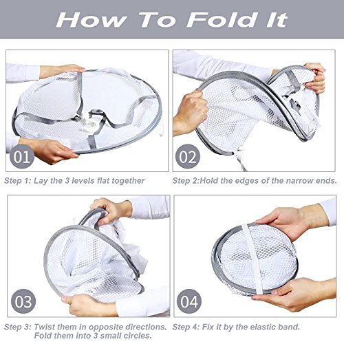 Looca 3-Tier Folded Mesh Clothes Hanging Dryer Sweater Drying Rack 30.3" L * 24.5" W*30.7" H