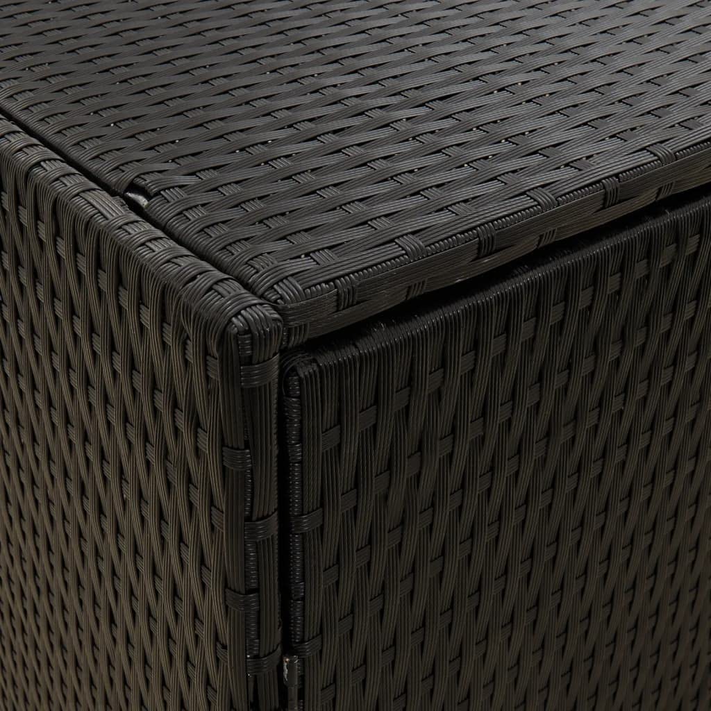 CHARMMA Outdoor Storage Cabinet Poly Rattan Garden Storage Shed with 4 Doors and Large Storage Compartment Weather Resistant Outdoor Storage Cabinet for Garden,Patio,Balcony Black 78"x21.9"x31.5"
