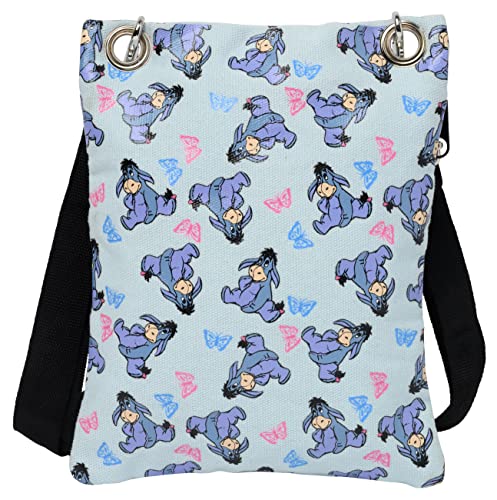Disney Passport Crossbody Bag Eeyore Butterfly All Over Print (Light Blue)