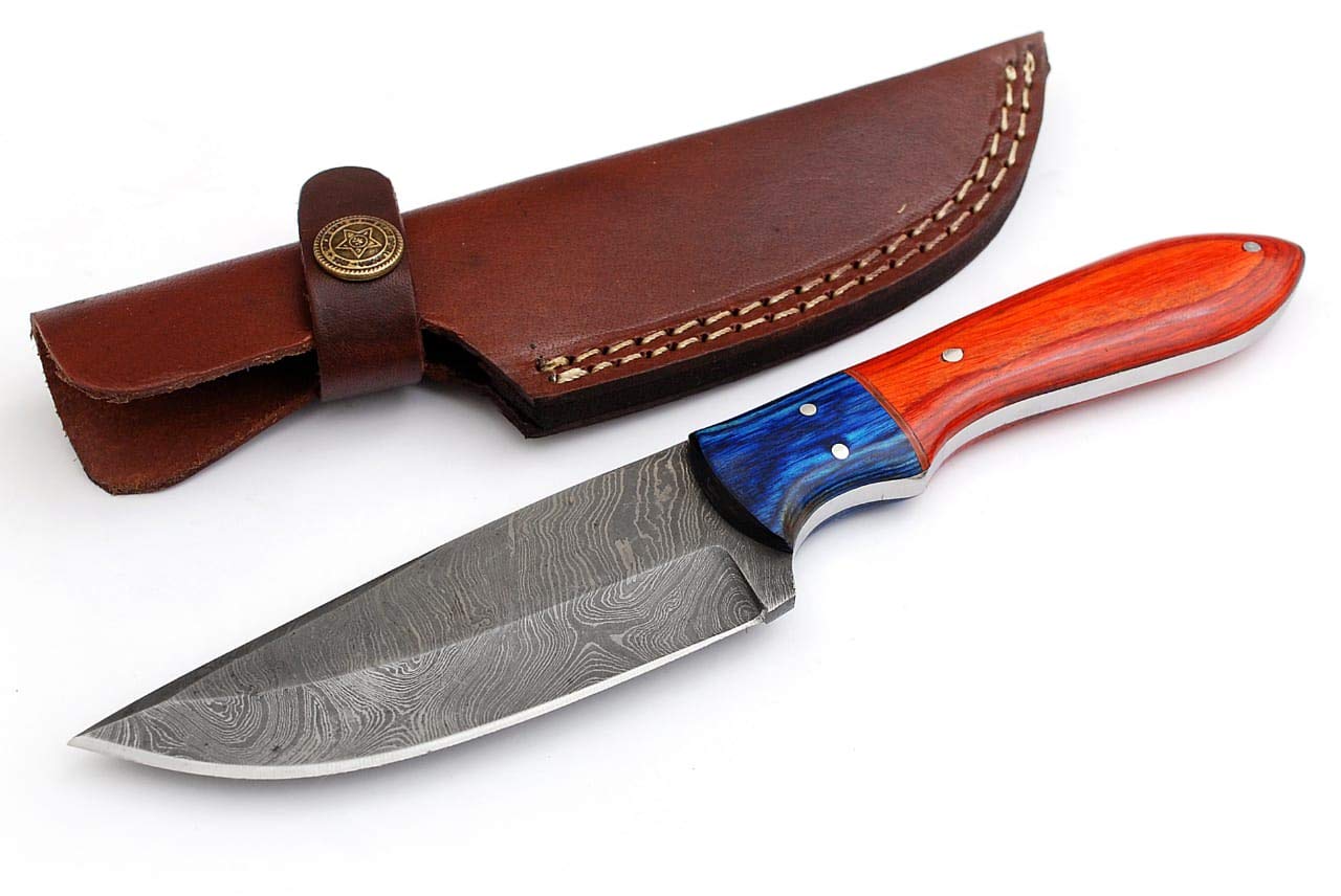 AishaTech Custom Hand Made Hunting Hunting Knife Diamond Wood Handle AT-2742