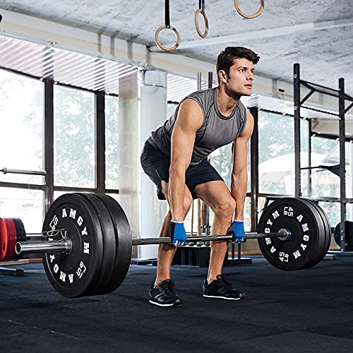 AMGYM LB Bumper Plates Olympic Weight Plates, Bumper Weight Plates, Steel Insert, Strength Training(160LB Set)