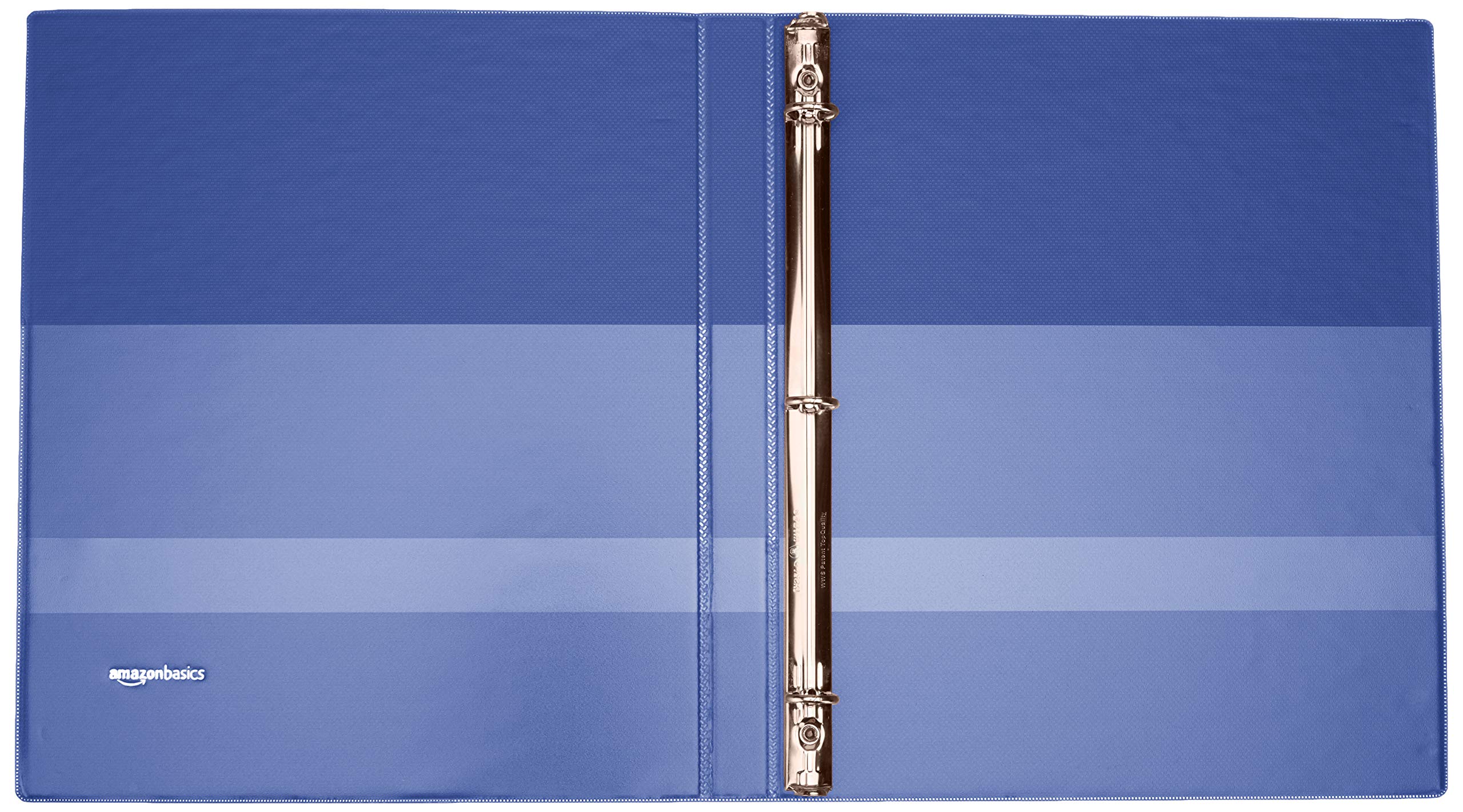 Amazon Basics 1/2 Inch, 3 Ring Binder, Round Ring, Customizable View Binder, Blue, 6-Pack