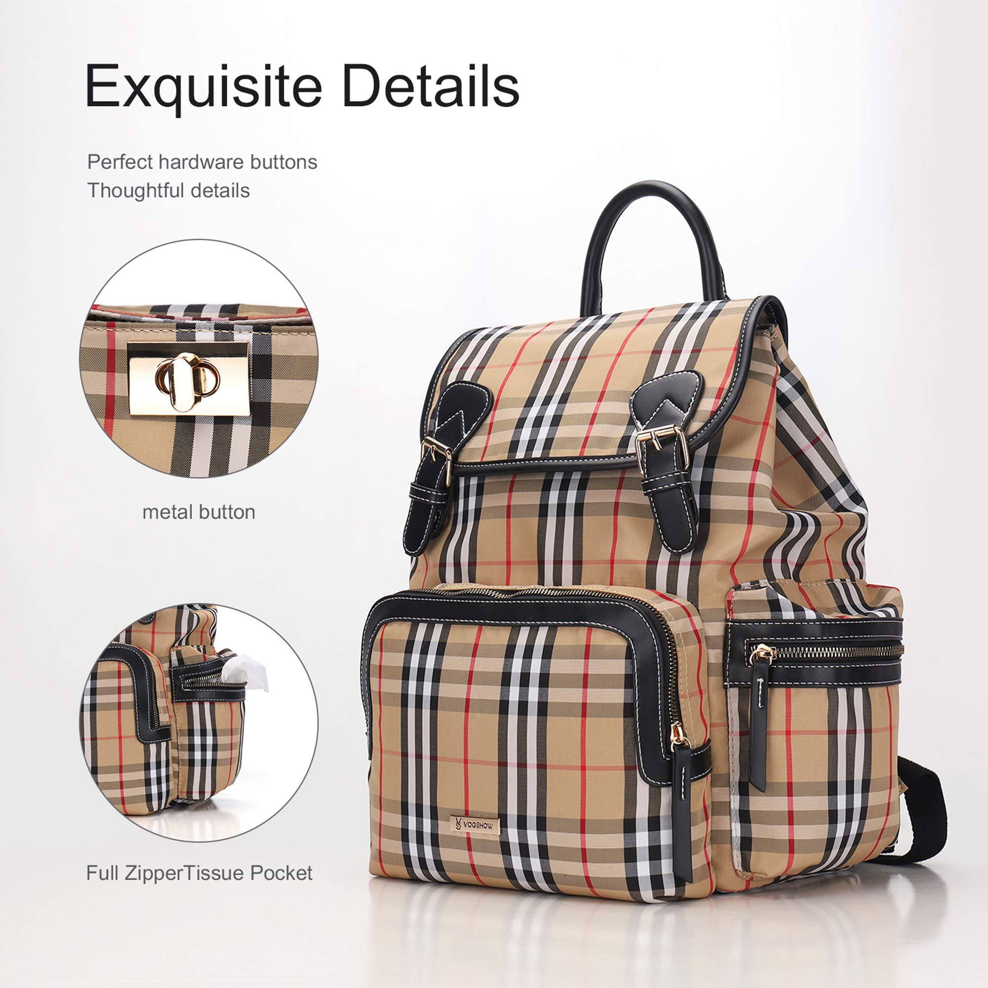 Baby Diaper Bag Backpack, VS VOGSHOW Multifunction Stylish Travel Baby Bag Backpack with Crossbody Strap, Durable Large Maternity Bag