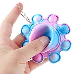 FYKeBoL 4 Pack -Reversible Octopus Push Pop Bubble Fidget Toy , Flip Octopus Push Pop It, Mini Pop Octopus Squeeze Sensory Toys Relieve Emotional Stress, Octopus Fidget Popper Toy for Adults and Kids