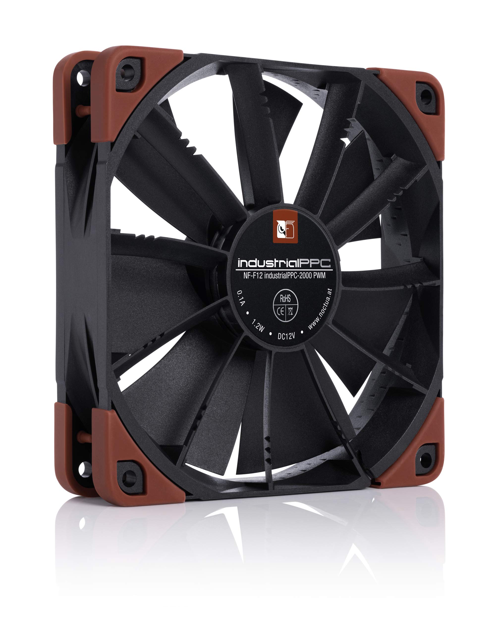 Noctua NF-F12 iPPC-2000 PWM, Heavy Duty Cooling Fan, 4-Pin, 2000 RPM (120mm, Black)