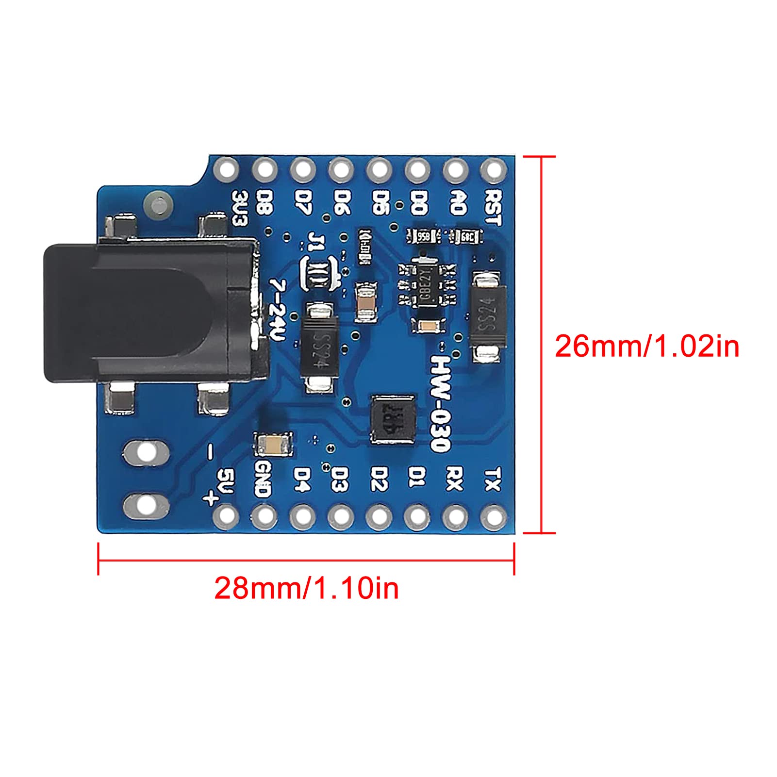 ALMOCN 10pcs DC Power Shield V1.1.0 for wemos D1 Mini Development Board DC Power Supply Screen Module