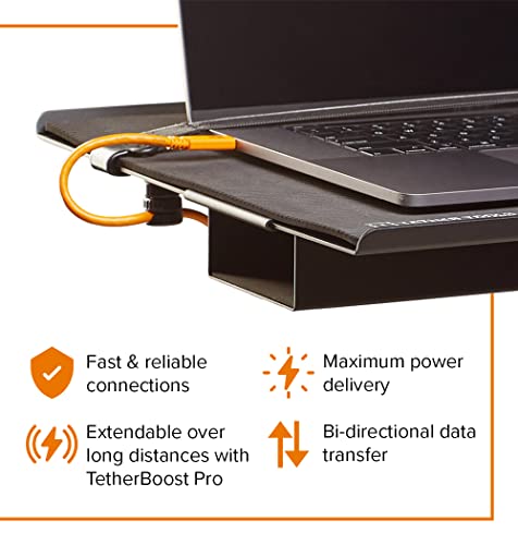 Tether Tools TetherPro USB-C to USB-C Cable | for Power Delivery, Fast Transfer and Connection Between Camera and Computer | High Visibility Orange | 15 feet (4.6 m)