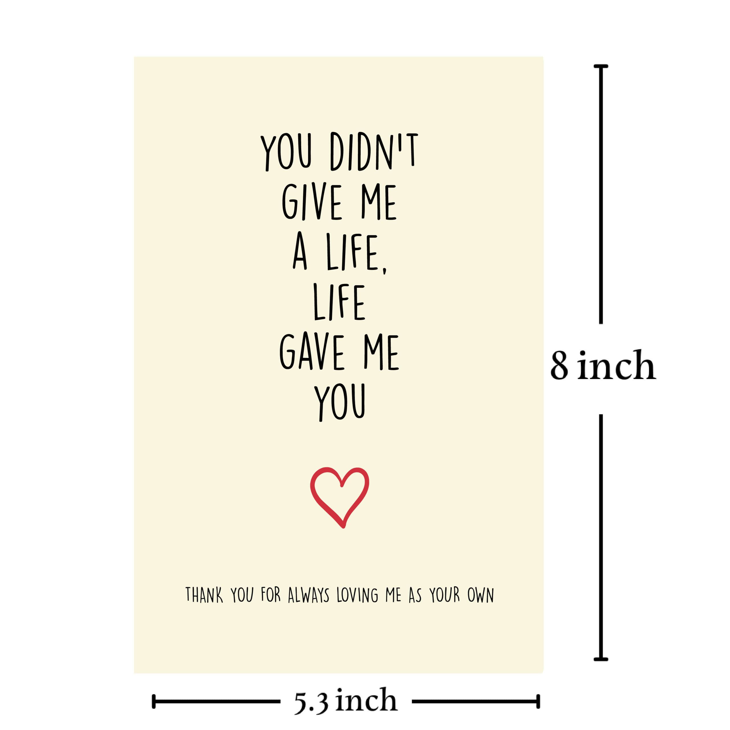Cheerin Greeting Card with Envelope - Sweetest Day Card for Parents - Appreciation Card for Mom Dad - Thank You Card for Stepmom and Stepdad