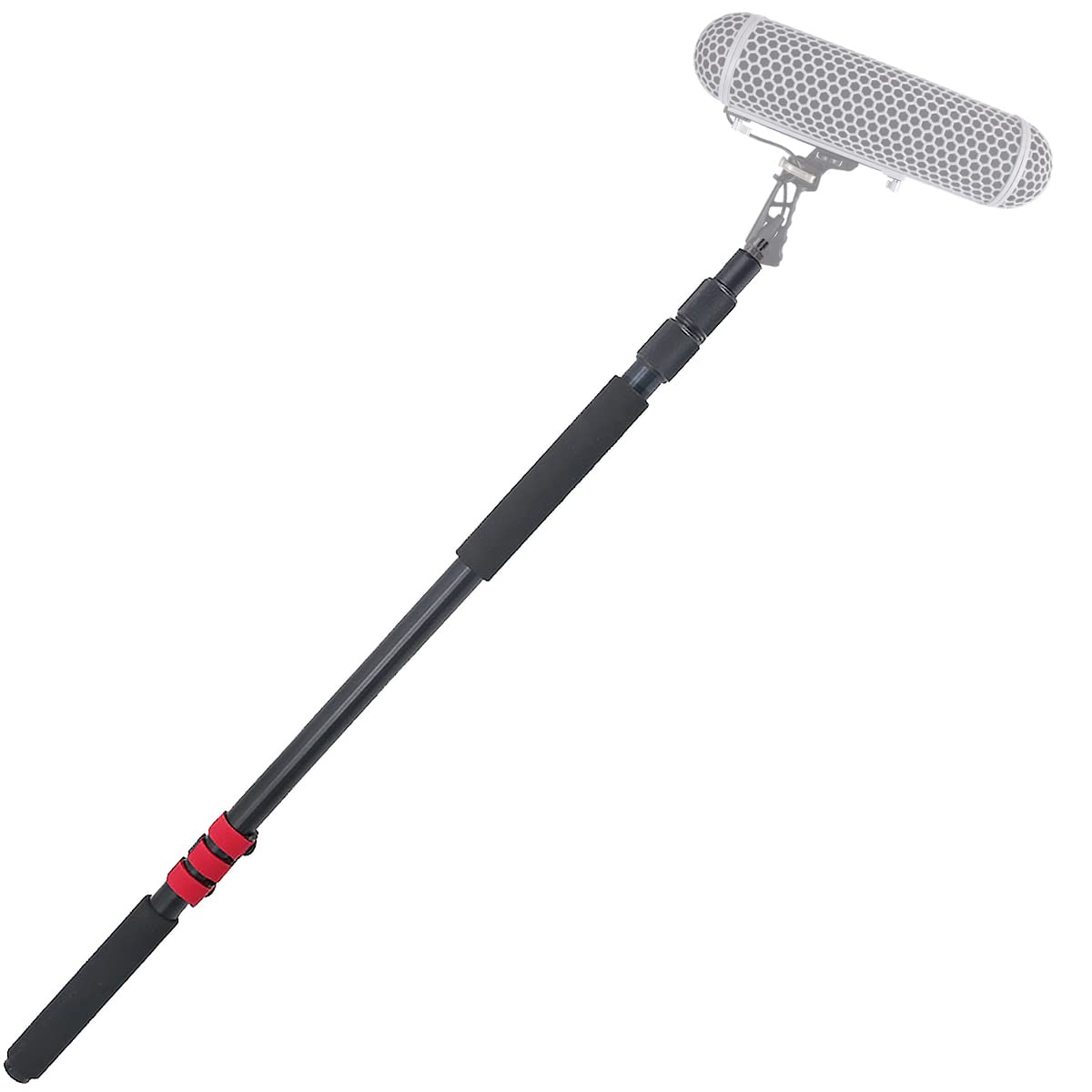AISIMEE Portable Mic Boom Pole,3-Section Extendable Portable Handheld Boom Pole for Filming with 1/4" and 3/8" Threads,for Professional Shotgun Microphones Fish Pole exte.