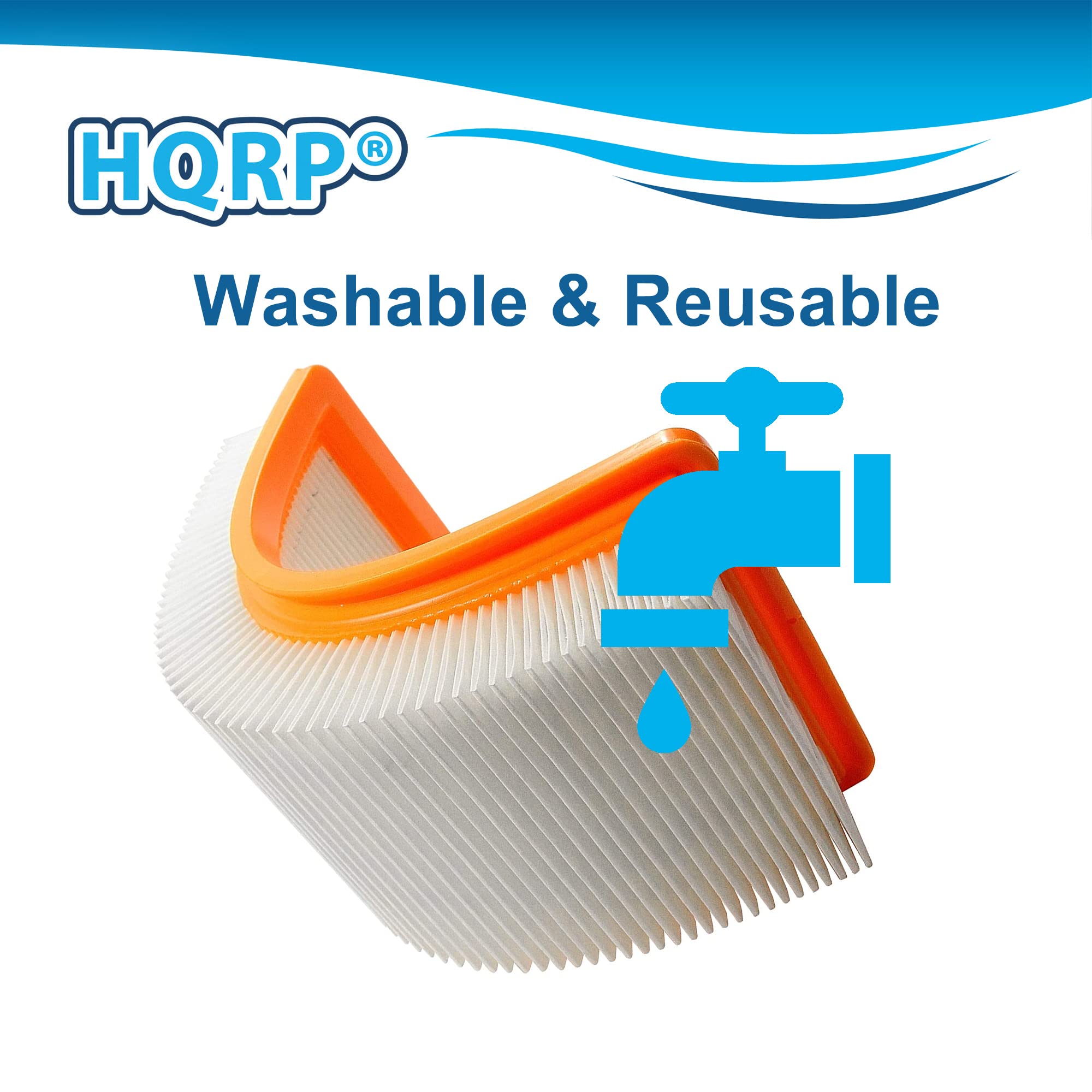 HQRP Motor Protection Filter compatible with Karcher 6.414-631.0 fits DS 5500, DS 5600, DS 6, DS 6.000, DS 5.800 Vacuum Cleaners