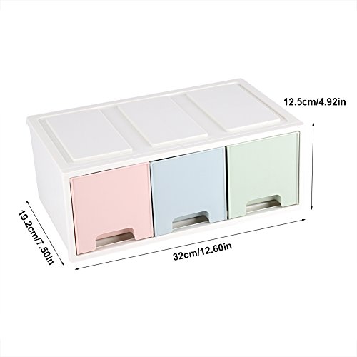 Stacking Storage Drawer, Plastic Storage Box Multi Grids Multifunctional Storage Container for Office Living Room Kitchen Bathroom(Triple-High)