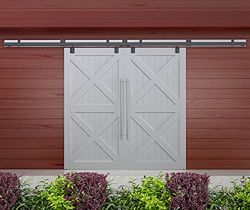 DIYHD 12FT Box Track Double Sliding Barn Door Hardware