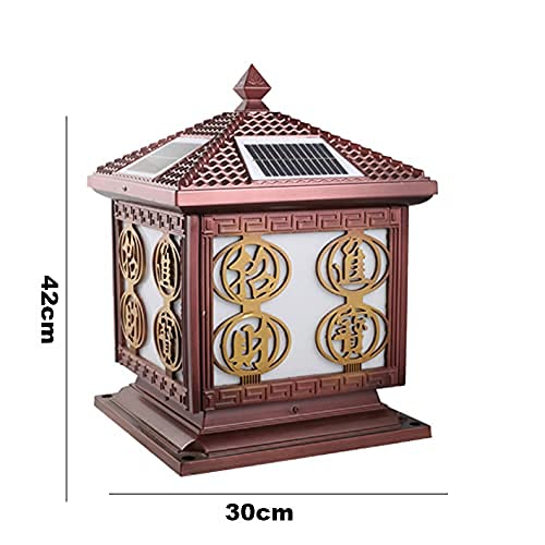 HSCW Brushed Aluminum, Acrylic Solar Outdoor Light Waterproof Decoration Wall Doorpost for Home Garden Post Column Headlight Solar Charging White