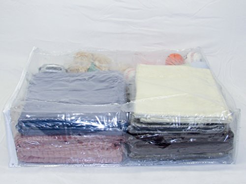 Oreh Homewares Large (20" x 23" x 6") Heavy Duty Vinyl Zippered Storage Bags (Clear) for Sweaters, Blankets, Comforters, Bedding Sets (11.9 Gallon) 5-Pack