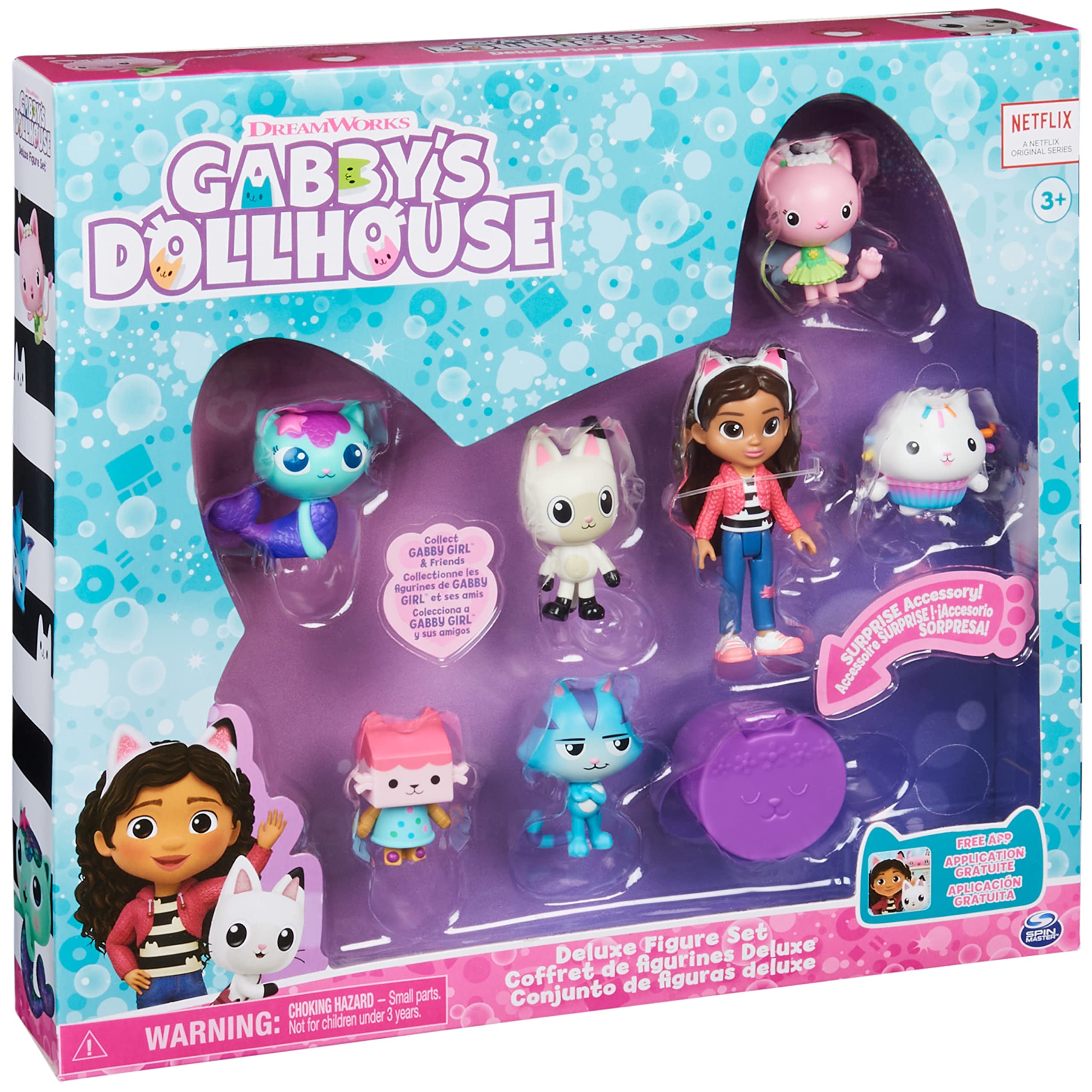 Gabby's Dollhouse, Deluxe Figure Gift Set with 7 Toy Figures and Surprise Accessory, Kids Toys for Ages 3 and up