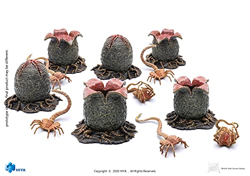 Hiya Toys Aliens: Ovomorph & Facehugger 1:18 Scale Action Figure Set, Multicolor