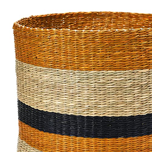 Bloomingville Hand-Woven Seagrass Design, Set of 2 Baskets, 16" L x 16" W x 16" H, Multicolor