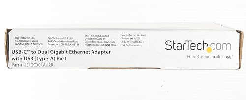StarTech.com USB-C to Dual Gigabit Ethernet Adapter with USB 3.0 (Type-A) Port - USB Type-C Gigabit Network Adapter (US1GC301AU2R)