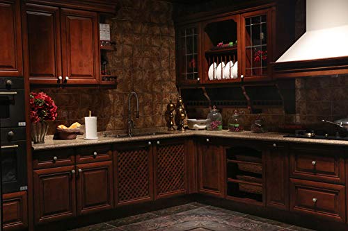 LUTAVOY Marble Paper Towel Holders Copper Plated Standing Kitchen Paper Towel Holder with Marble Base (KZ22 - Gold)