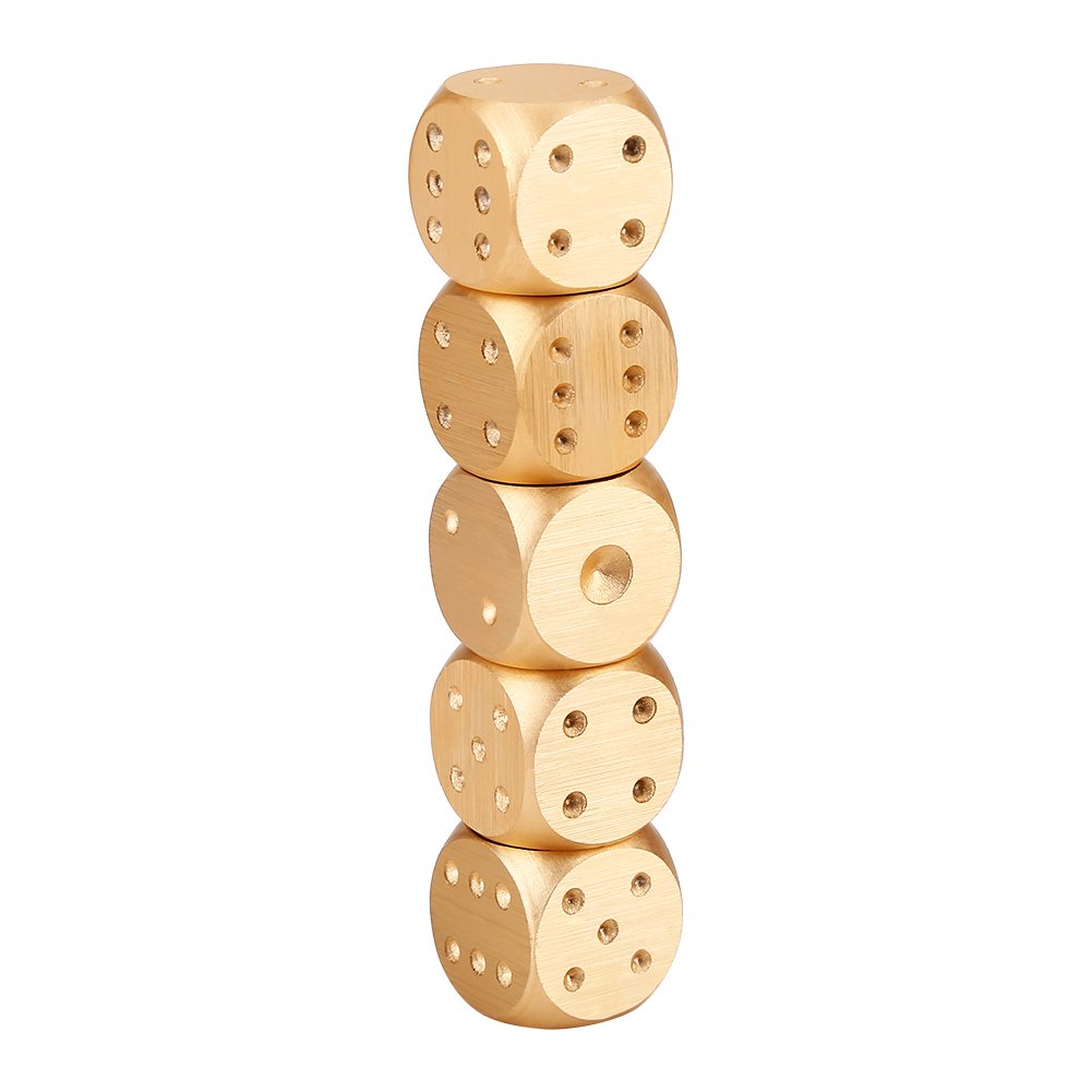 Game Dice, 5pcs Aluminium Alloy Gaming Dices with Storage Box for Playing Games (3#-3#)