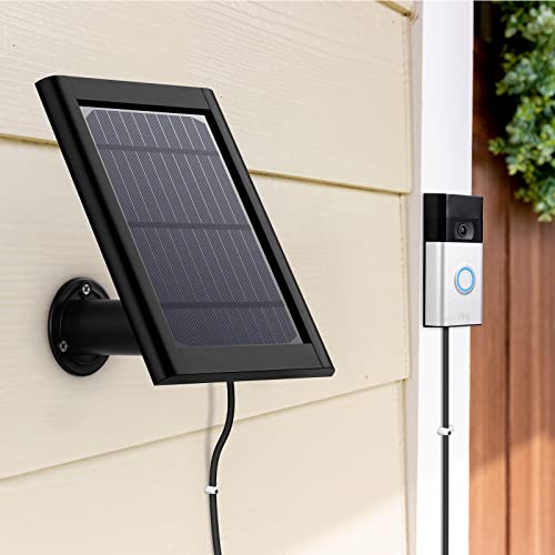 Ayotu Waterproof Solar Panel Only for Video Doorbell (2020 Release), 5V/3.5W(Max) Output Continuous Charging, 3.8M/12ft Cable with Wall Mount (NOT Include Doorbell), Black
