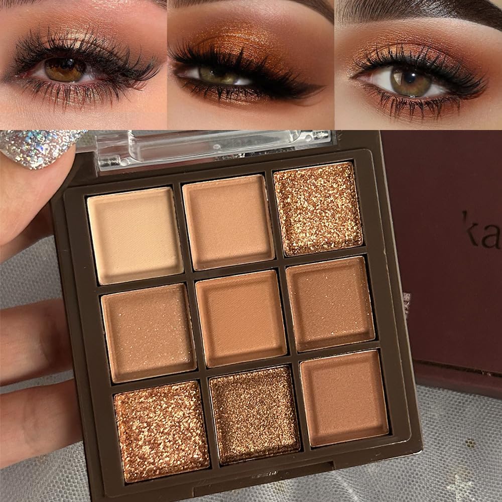 AMY'S DIARY Matte Nude Eyeshadow Palette Pink Makeup,9 Colors Matte Eyeshadow Long Lasting Eye Shadow Plattet for Girls