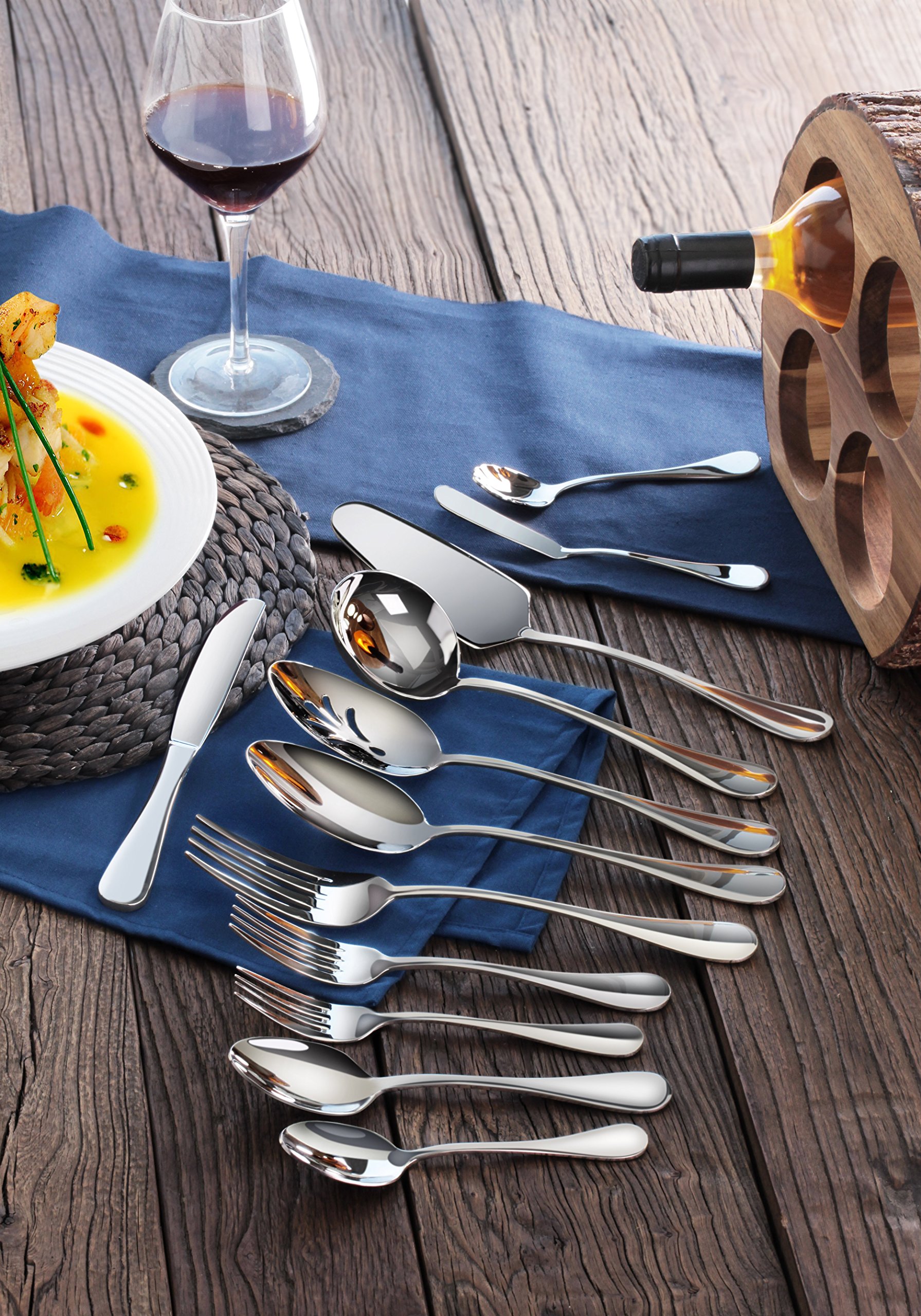 Artaste 18/10 Stainless Steel Elegant Serving & Hostess Flatware Sets (47-Piece 18/10 Silver Finish)